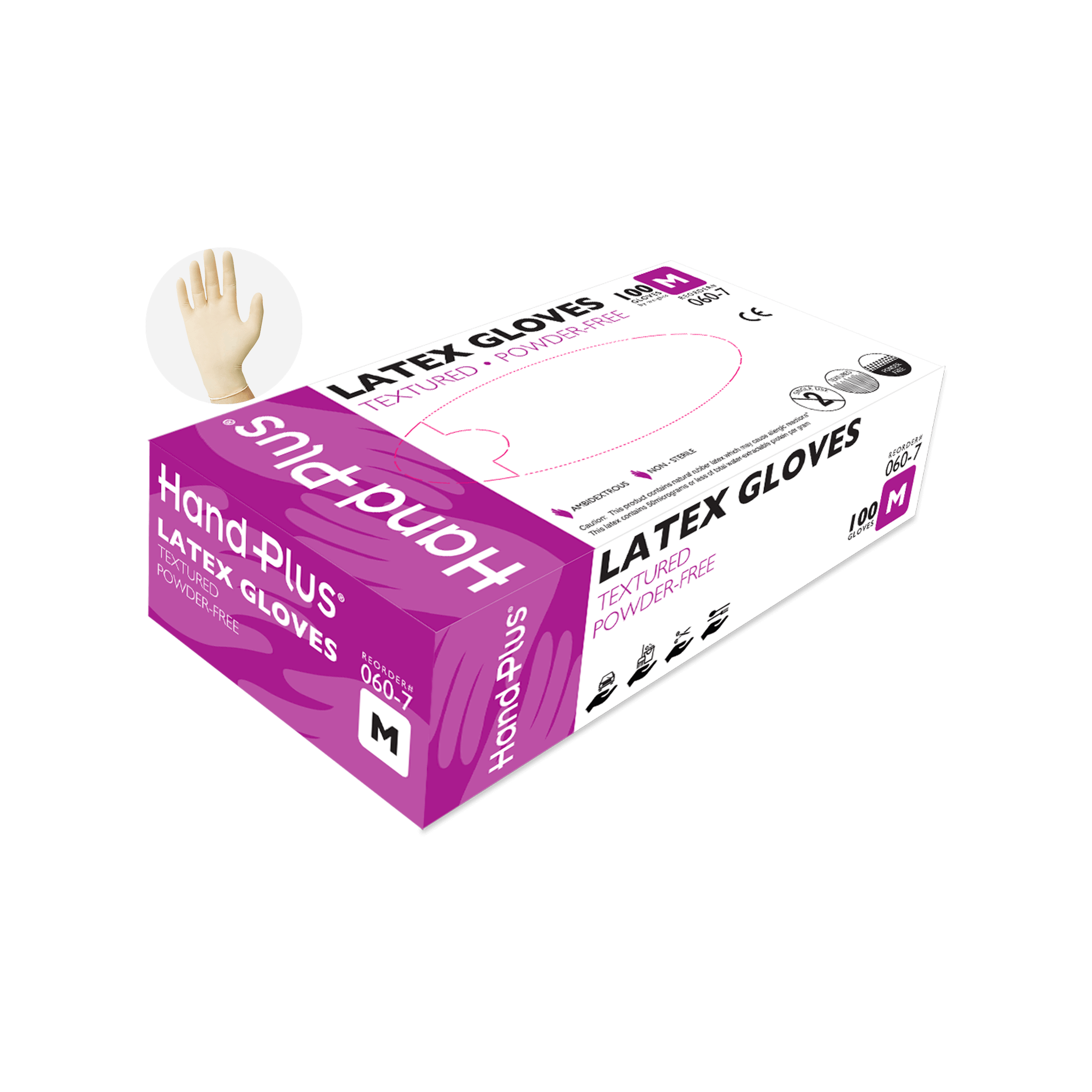 HandPlus Latex Gloves – Powder-Free (Box) – Unimed Medical Supply