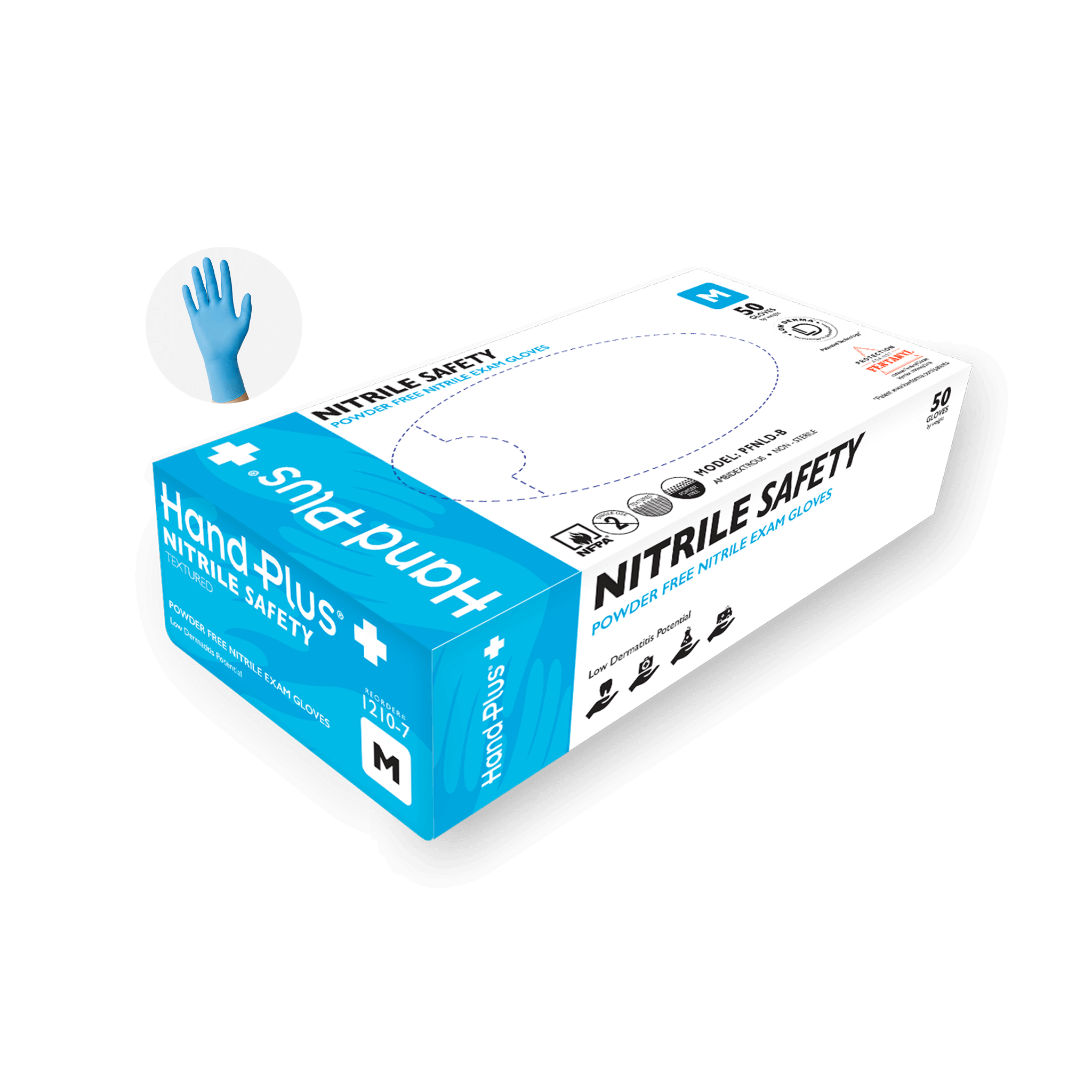 HandPlus® Nitrile Safety – Powder-Free (Box) – Unimed Medical Supply